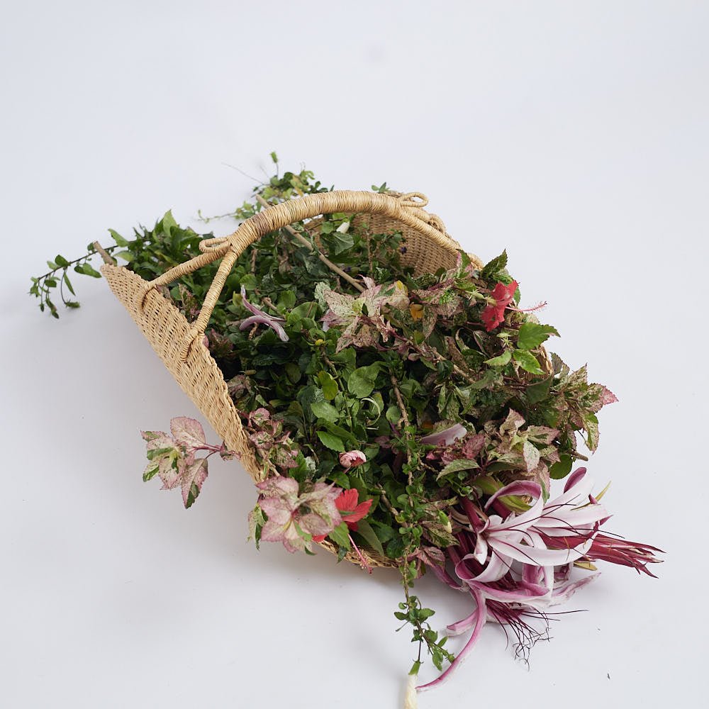 Luxurious Bolga Flower Basket – Handcrafted Tri-Tone Elephant Grass for ...
