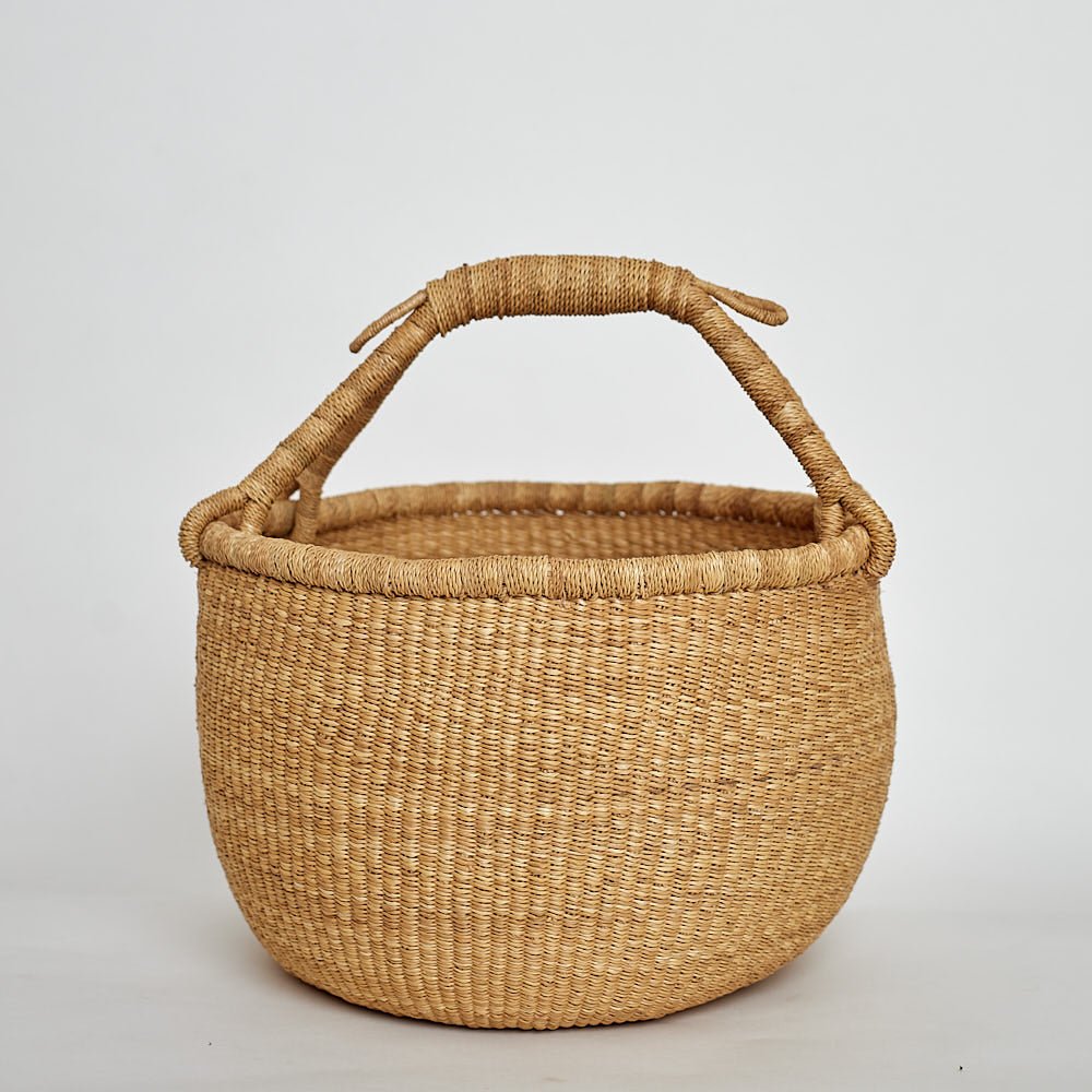 Round Bolga Market - African Shopping Basket – Woven Worldwide